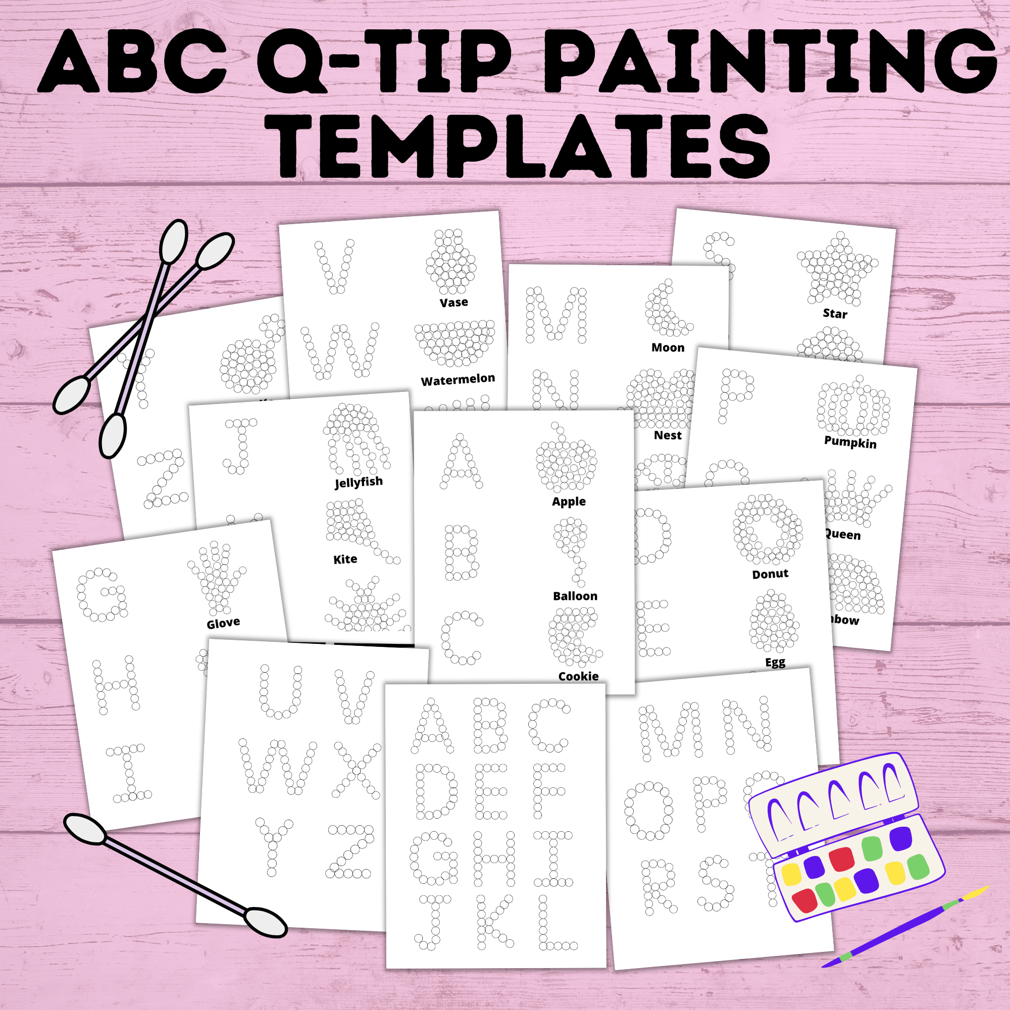 ABC Q-Tip Painting Printable | ABC Printable | Preschool Craft | Presc ...