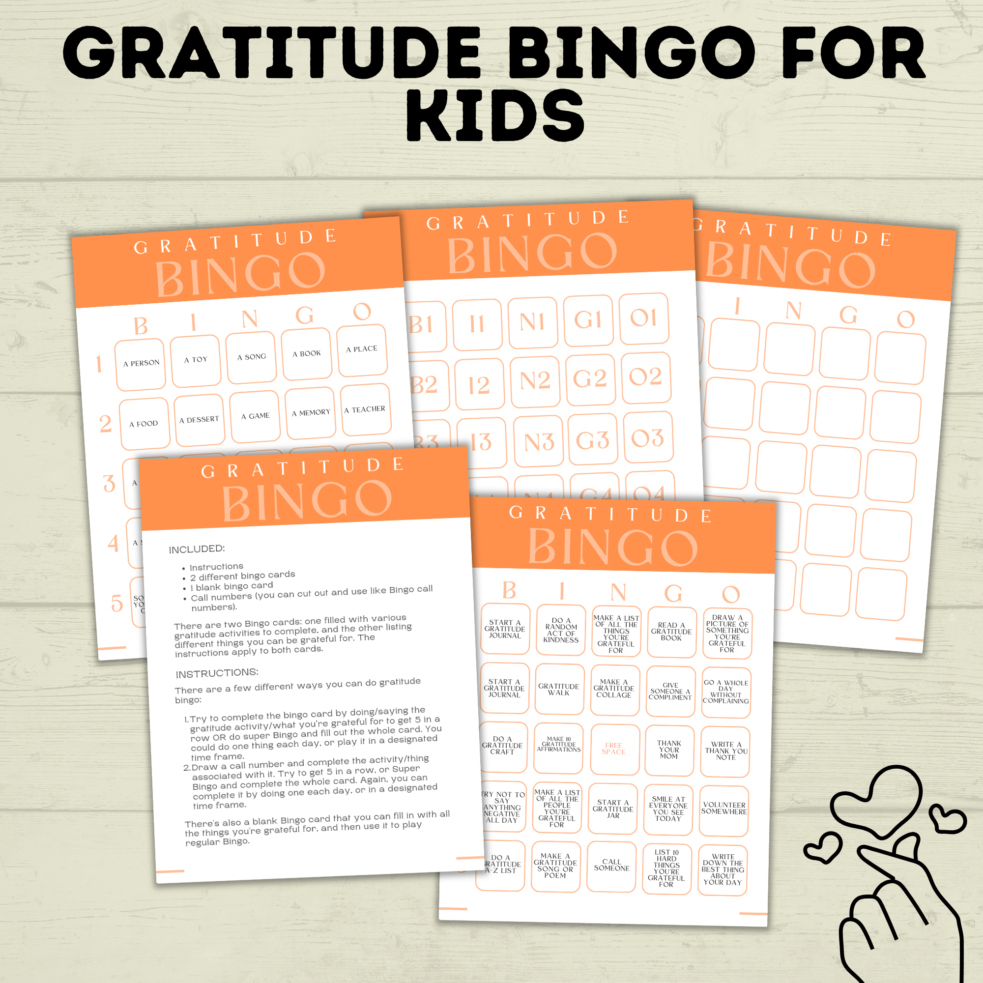 Gratitude Bingo for Kids | Bingo for Kids | Gratitude Game | Thanksgiv ...