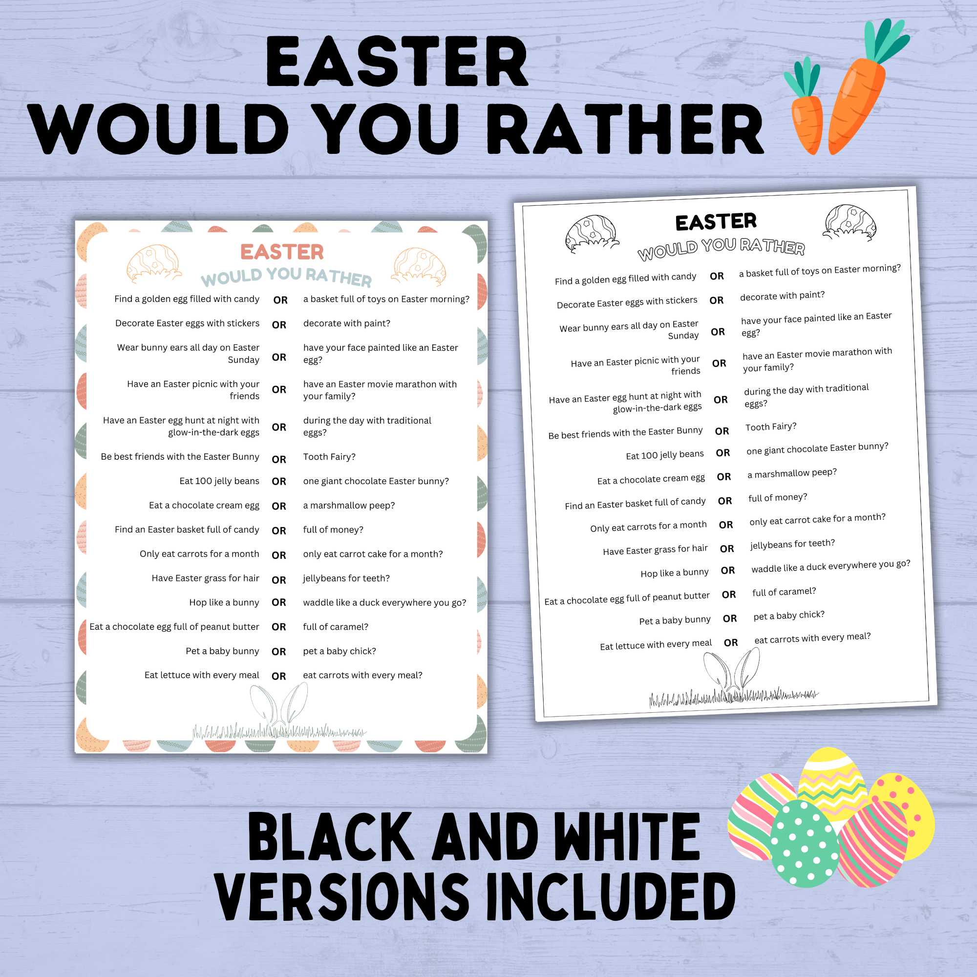 Easter Would You Rather for Kids | Easter Activities | Easter Printabl ...