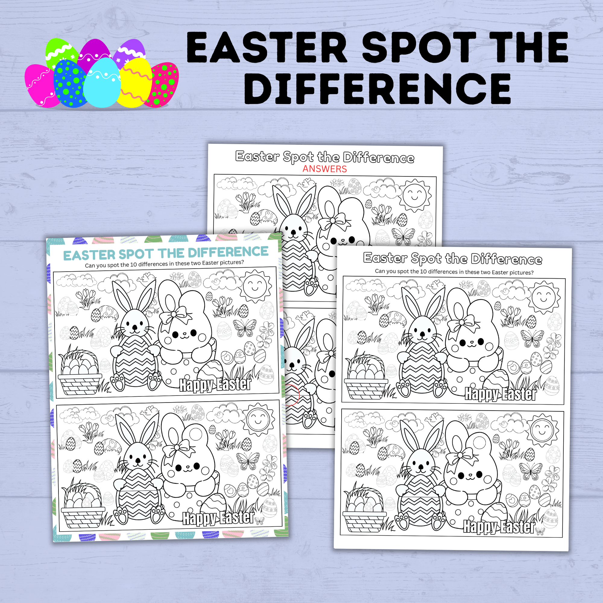 Easter Spot the Difference for Kids | Easter Activities for Kids | Kid ...