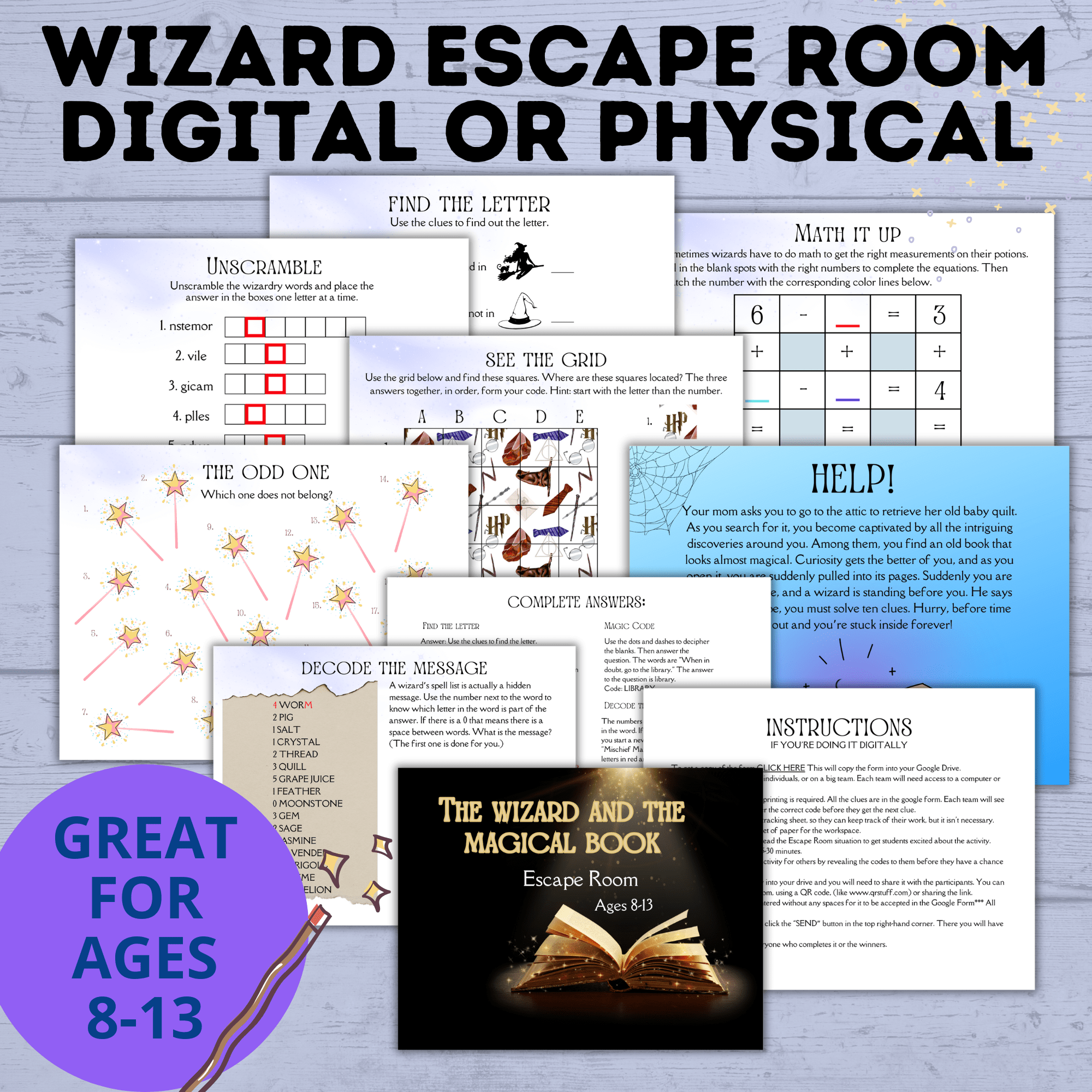 Wizard Escape Room for Kids 8-13 | Kids Escape Room | Digital Escape R ...