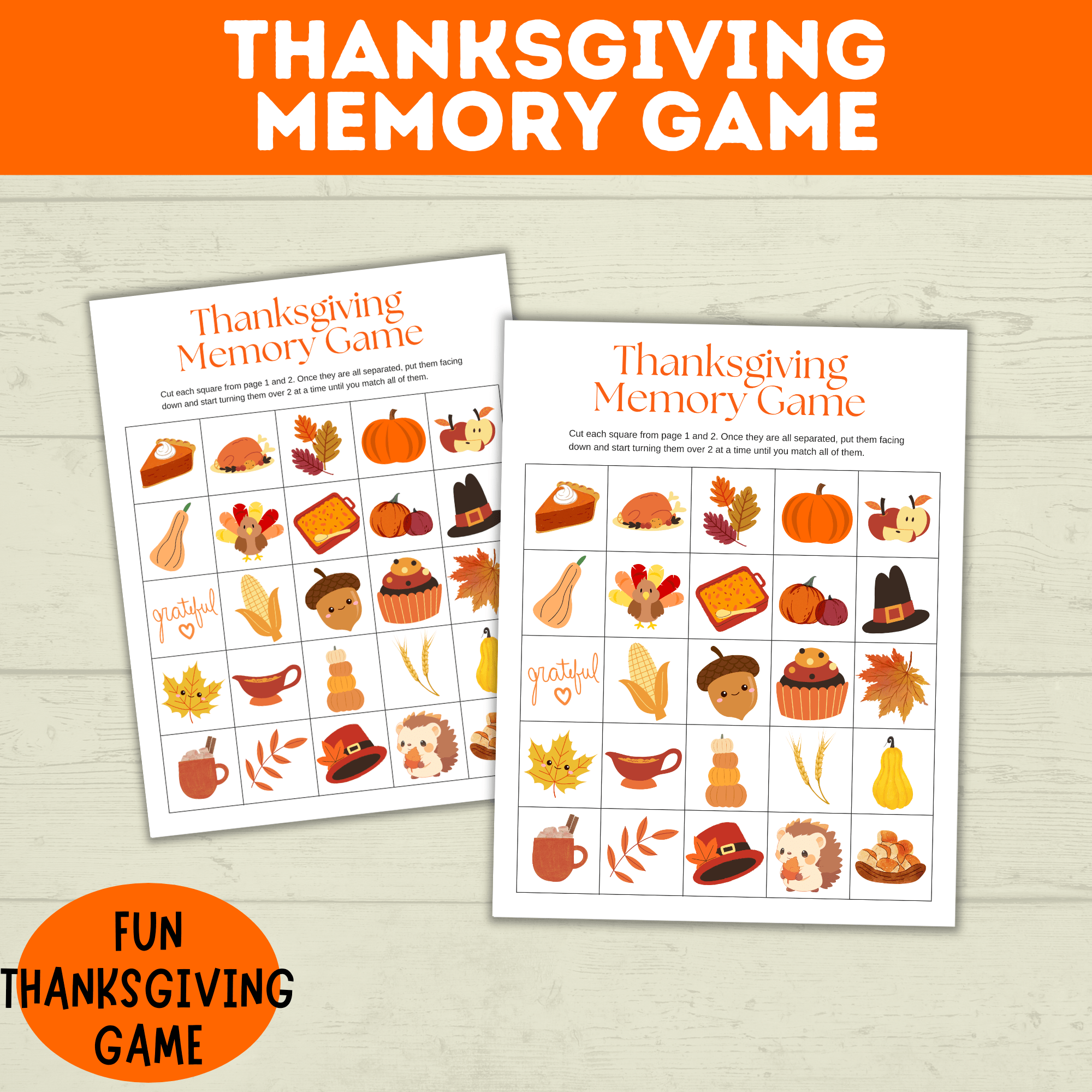 Thanksgiving Memory game for kids | Kids Game | Thanksgiving Game | Ho ...