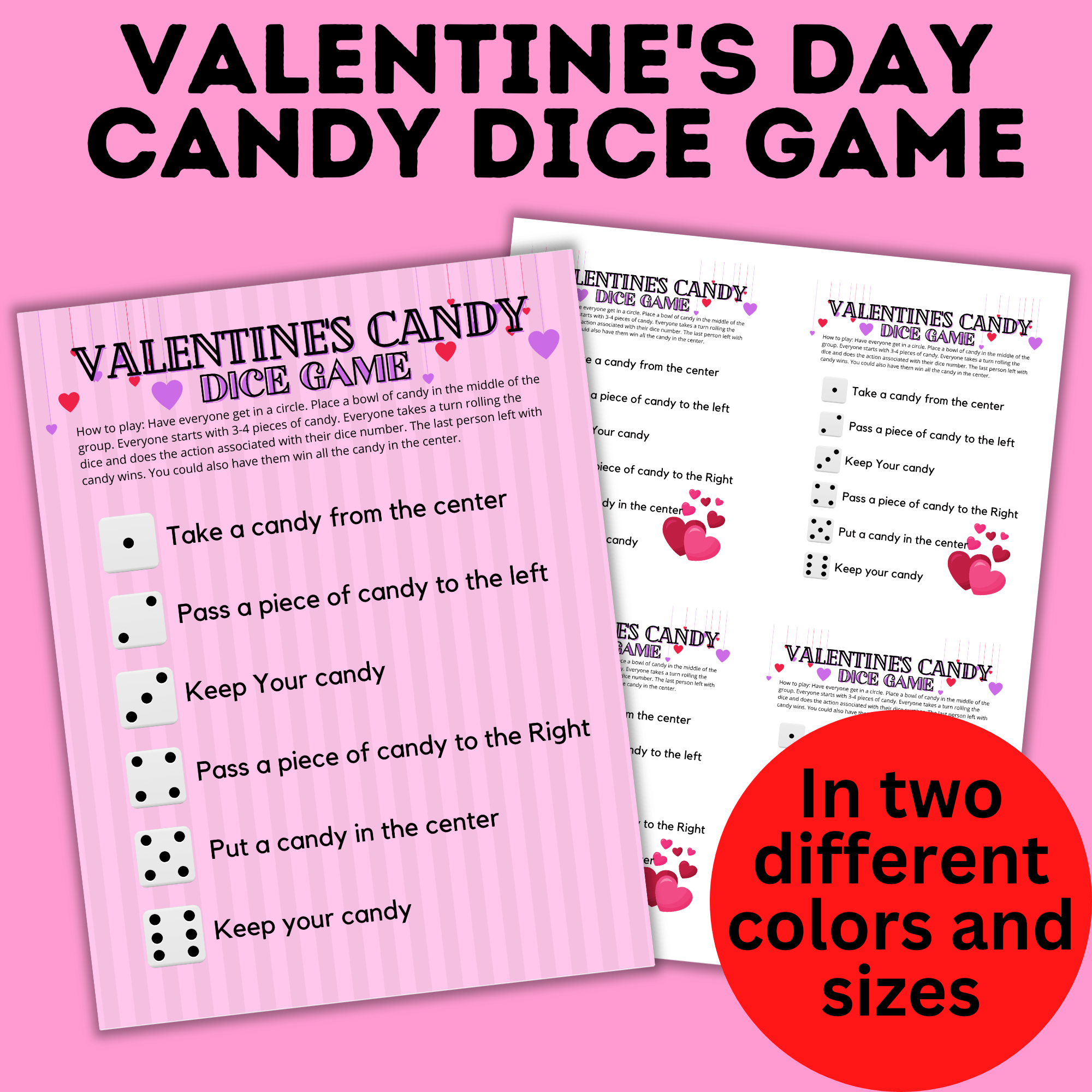 Valentine's Day Candy Dice Game for Kids | Kids Games – Paper Scissors ...