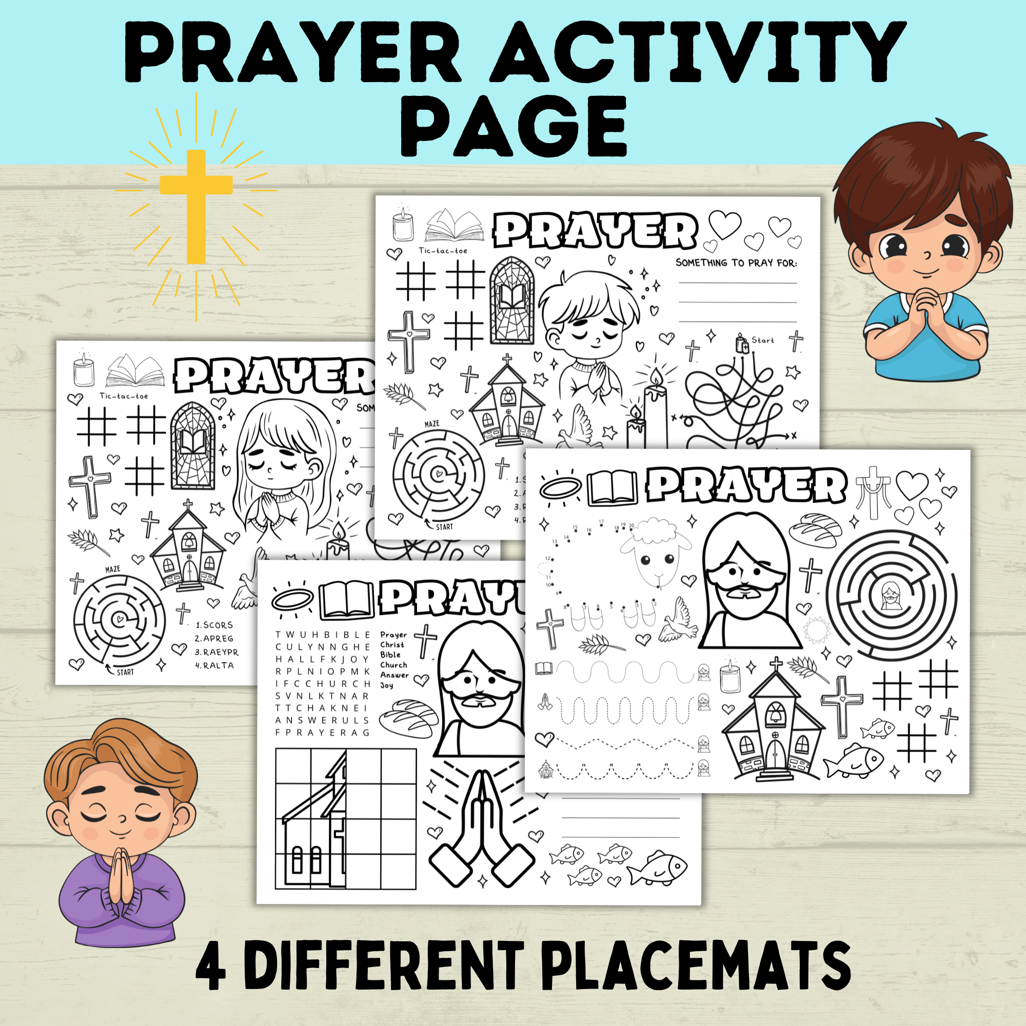 Prayer Activity Page for Kids | Sunday School Activity Page | Teach ki ...