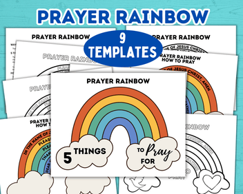 Kids Rainbow Prayer Craft Template, Bible Coloring Page, Activity Shee ...