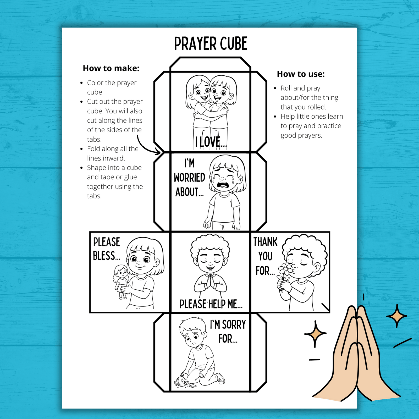 Prayer Cube Craft | Prayer Activities | Kids Crafts – Paper Scissors ...