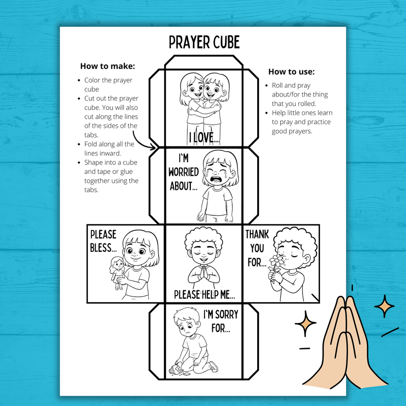 Prayer Cube Craft | Prayer Activities | Kids Crafts – Paper Scissors ...