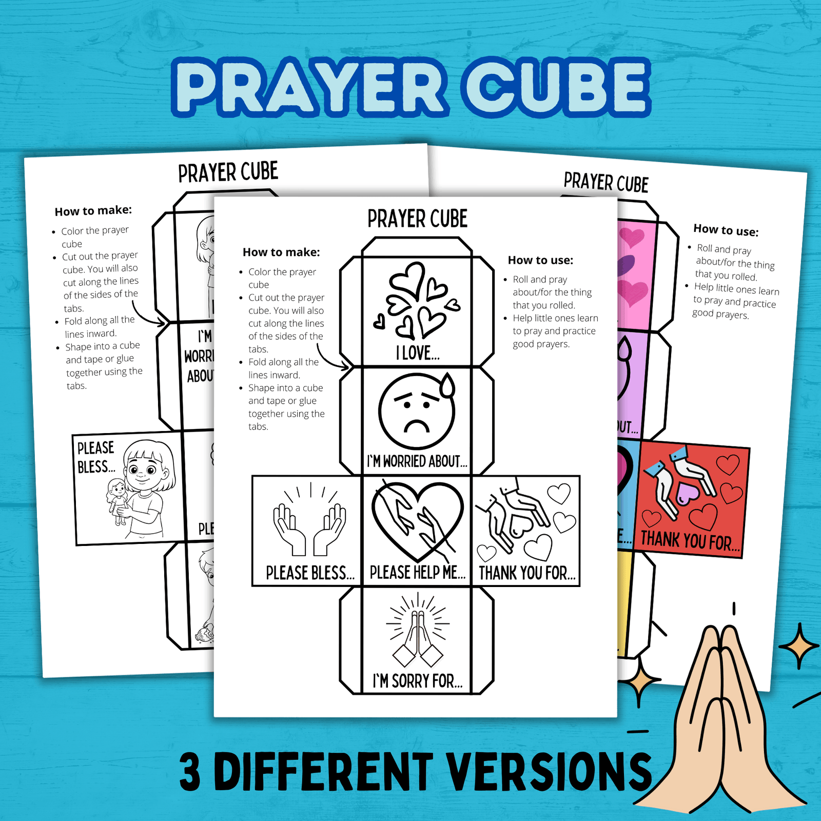 Prayer Cube Craft | Prayer Activities | Kids Crafts – Paper Scissors ...