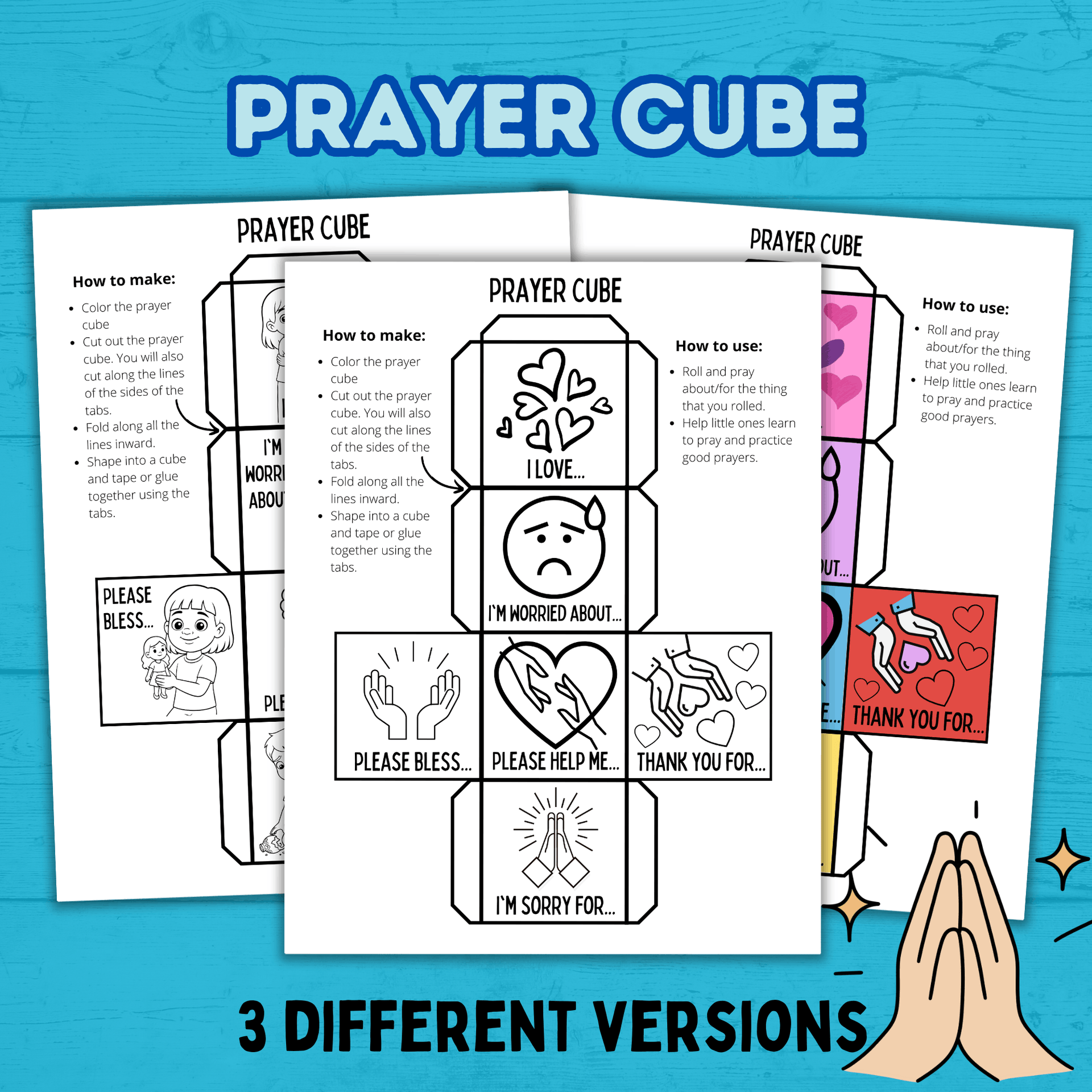Prayer Cube Craft | Prayer Activities | Kids Crafts – Paper Scissors ...