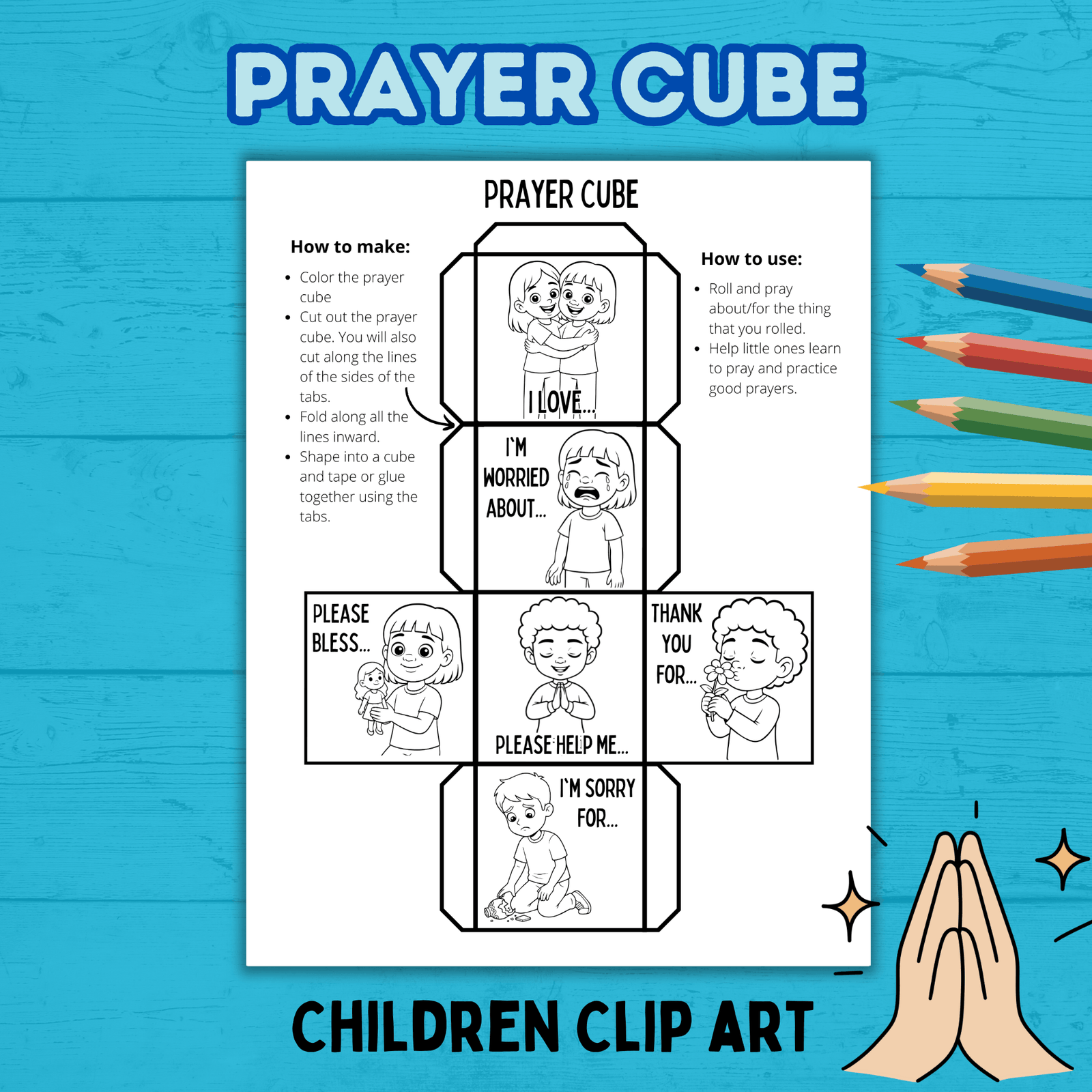 Prayer Cube Craft | Prayer Activities | Kids Crafts – Paper Scissors ...