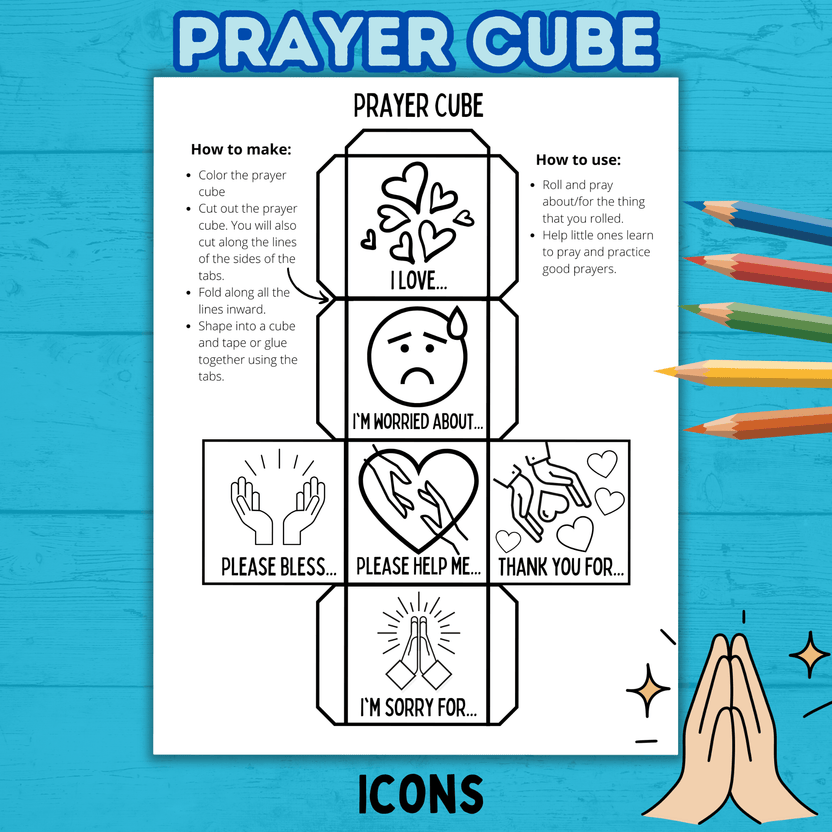 Prayer Cube Craft | Prayer Activities | Kids Crafts – Paper Scissors ...