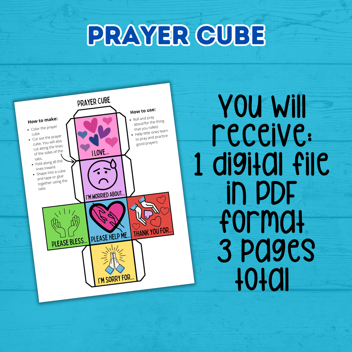 Prayer Cube Craft | Prayer Activities | Kids Crafts – Paper Scissors ...