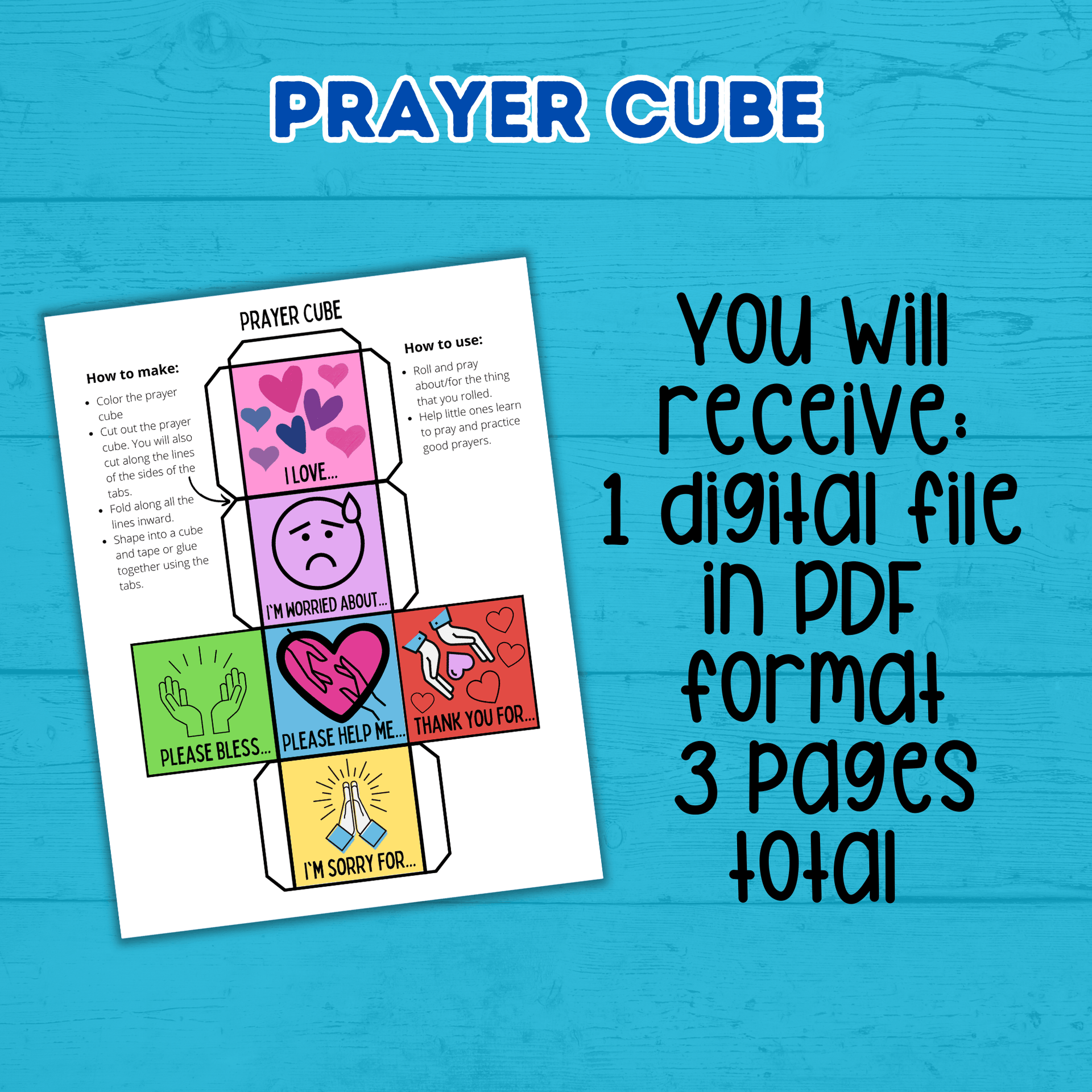 Prayer Cube Craft | Prayer Activities | Kids Crafts – Paper Scissors ...