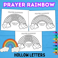 Kids Rainbow Prayer Craft Template, Bible Coloring Page, Activity Shee ...