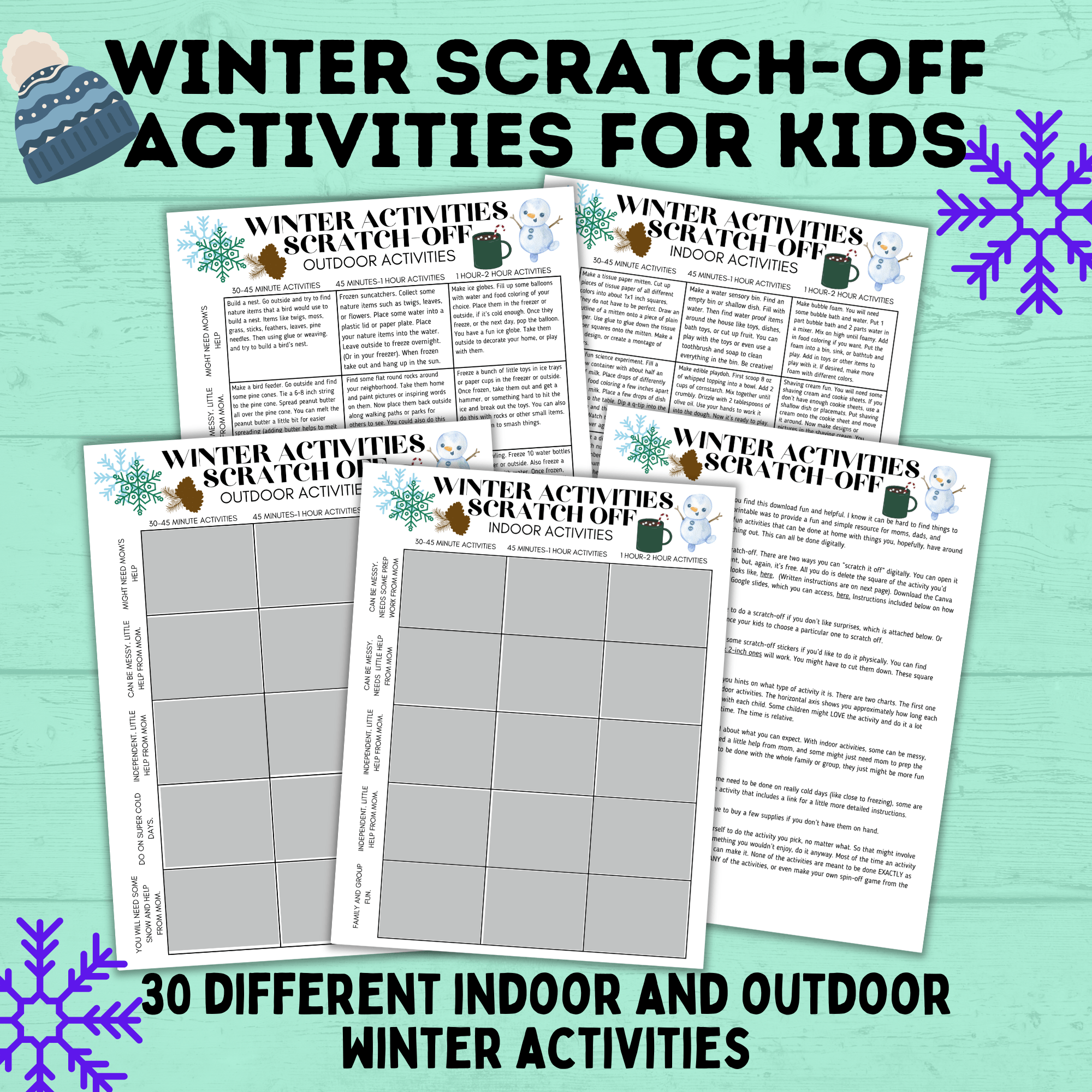 Winter Activities for Kids | Winter Scratch-Off Activities for Kids ...