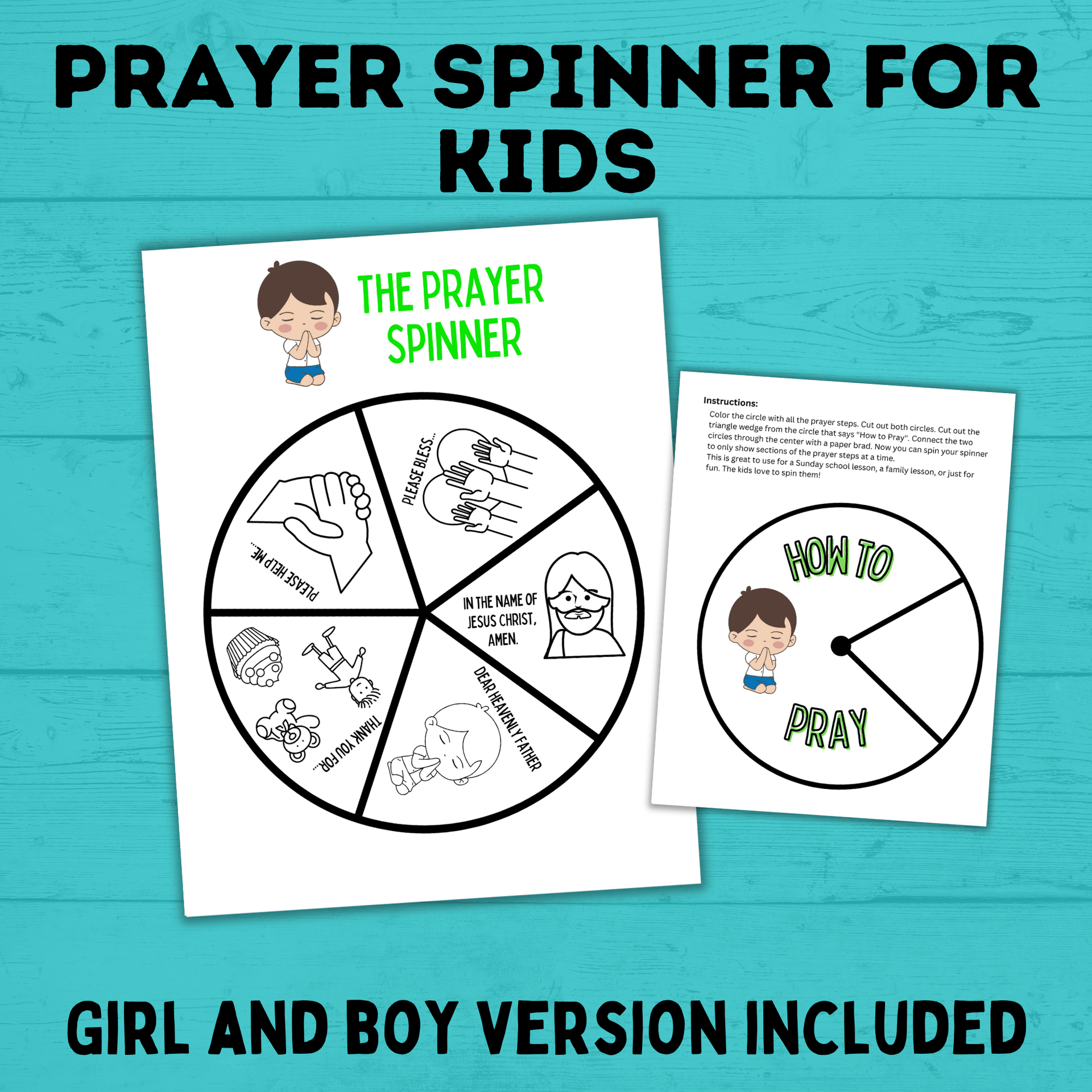 How to Pray Prayer Spinner for Kids | Teach Kids how to pray | Prayer ...