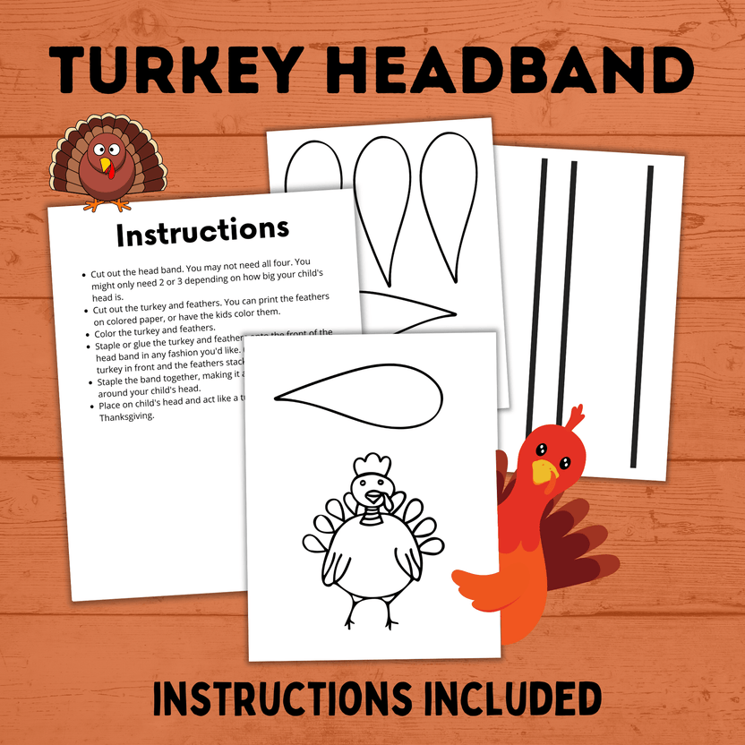 Kid's Turkey Headband Template – Paper Scissors Craft Blog