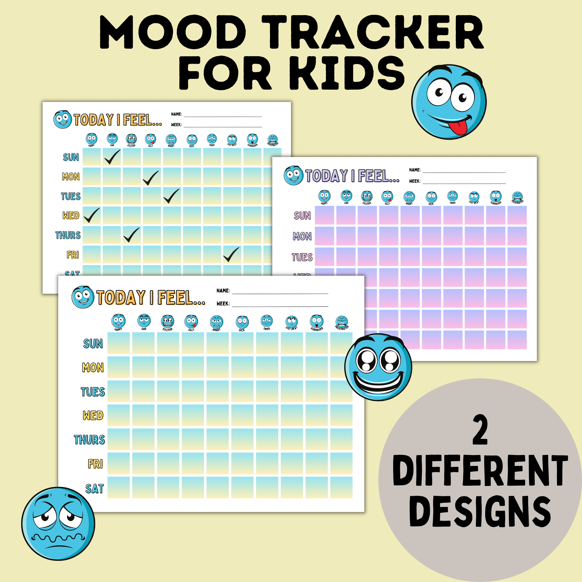 Kid's Mood Tracker and Emotion Tracker Chart – Paper Scissors Craft Blog