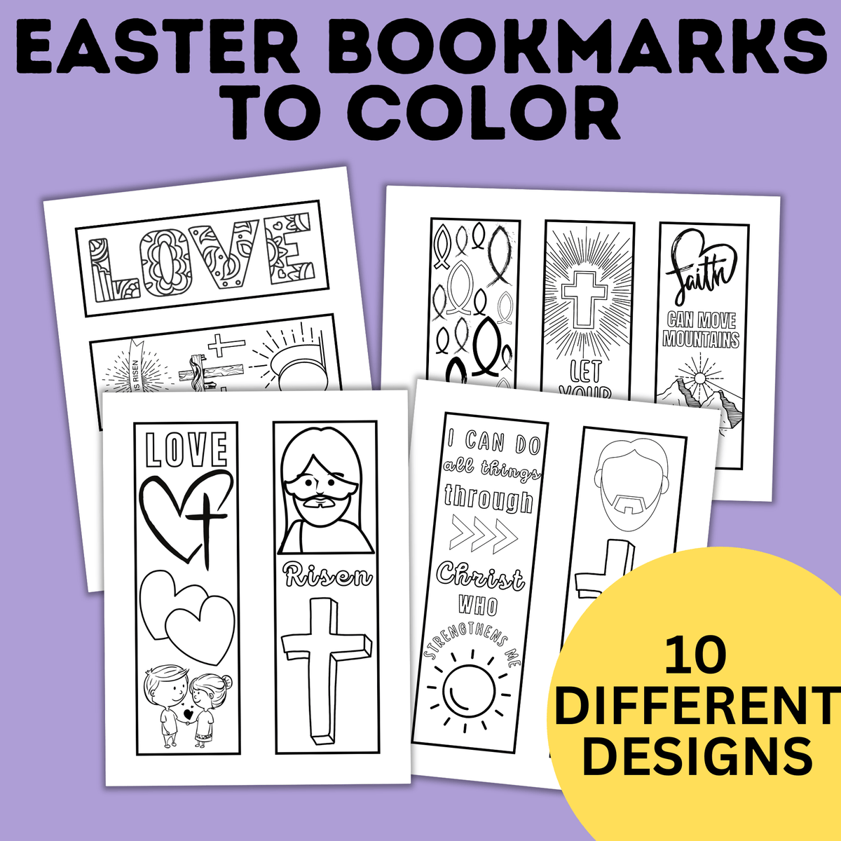 Easter Bookmarks | Kids Bookmarks | Christ Bookmarks | Coloring Pages ...