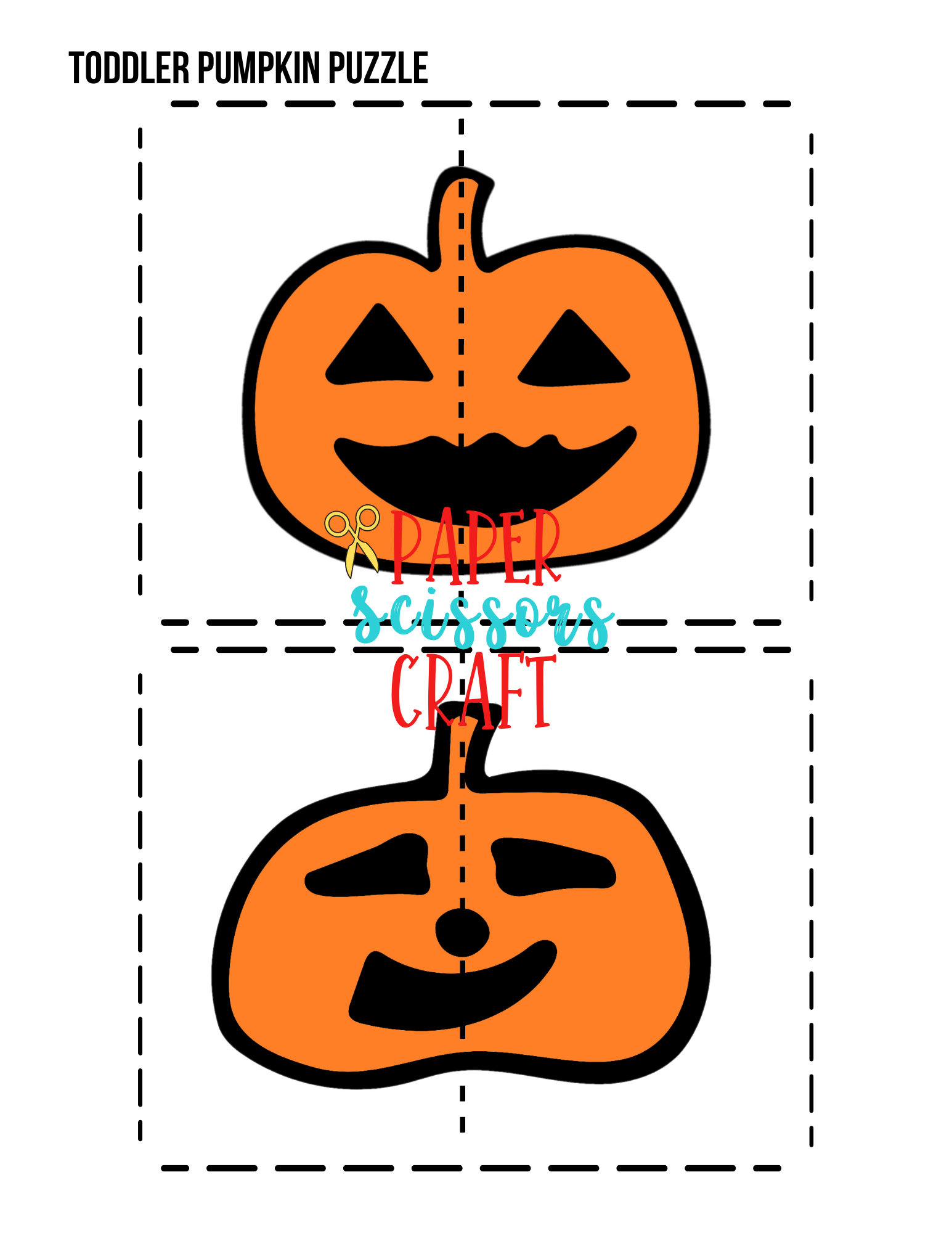 Toddler Pumpkin Puzzle – Paper Scissors Craft Blog